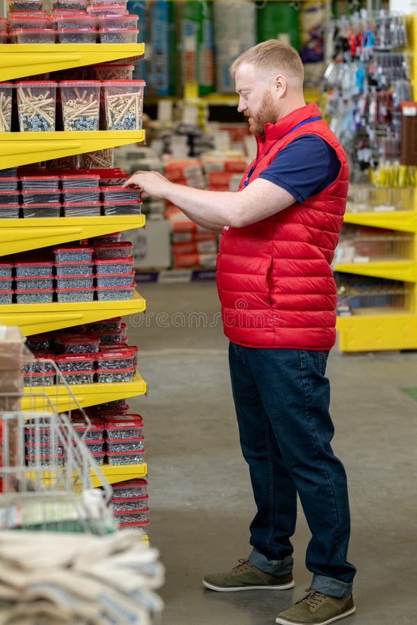 Nails in Bin at Hardware Store Stock Image - Image of divider, bolt ...
