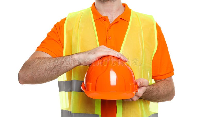 Young Man Civil Engineer with Safety Hat Isolated on White Background ...