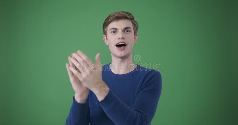 Young Guy Clapping Eyes. Adult Man Blinking Eyes. Handsome Man Looking ...