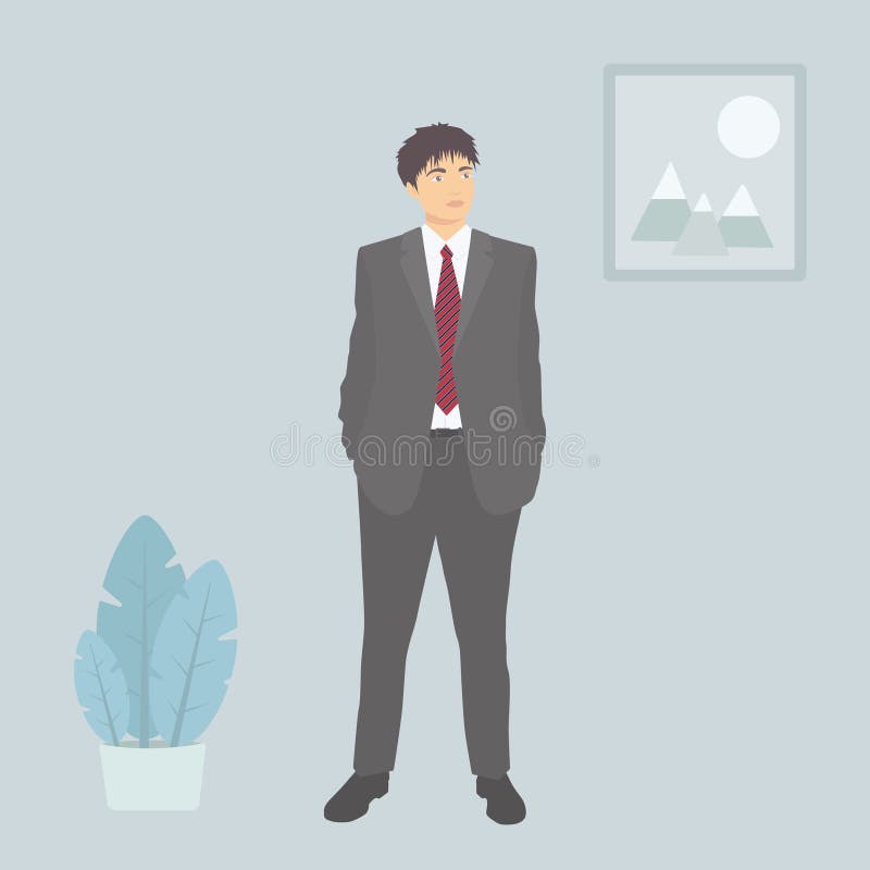 Young Man in Classic Suit. Vector Illustration Stock Vector ...