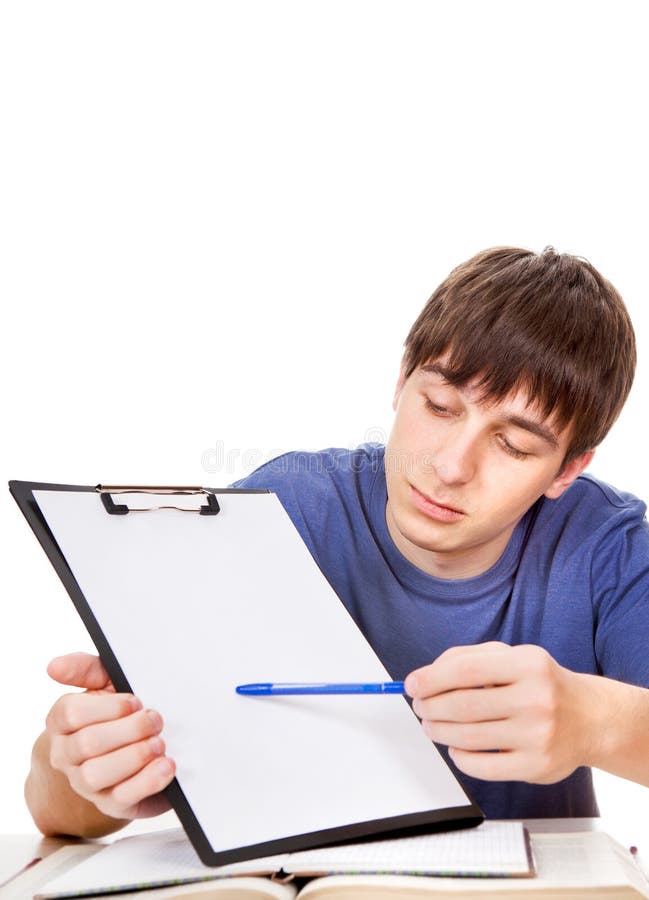 Young Man with a Clipboard stock photo. Image of presentation - 232193670