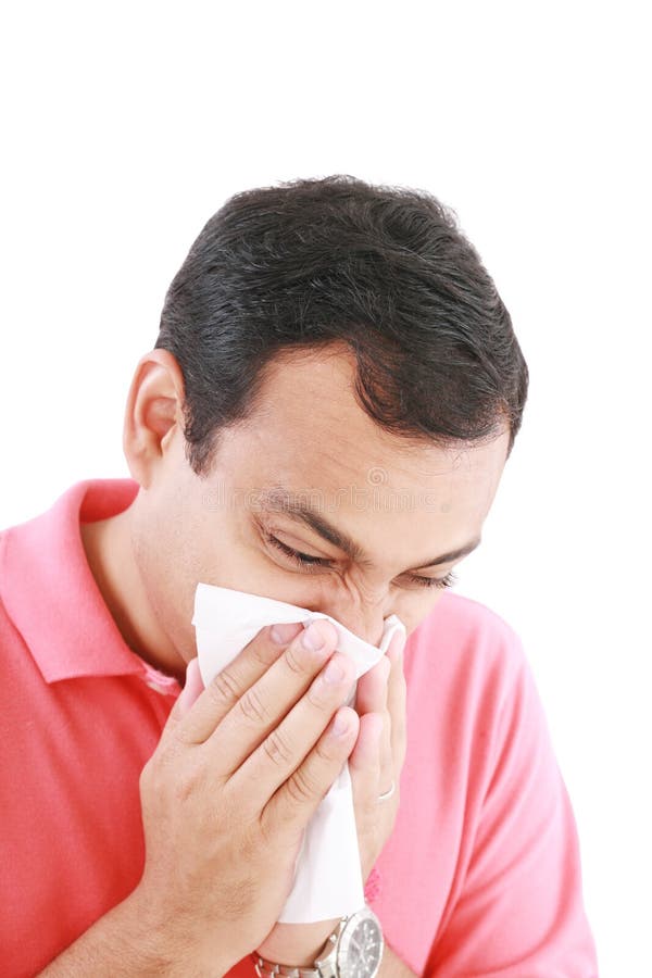 Young man with a cold stock photo. Image of sick, influenza - 22949112