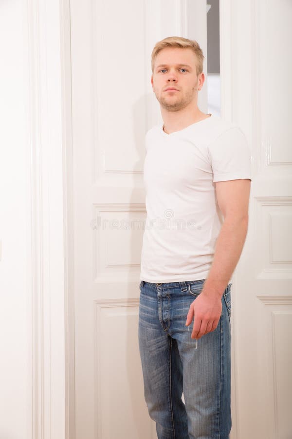 Young man coming home stock image. Image of person, caucasian - 42398825