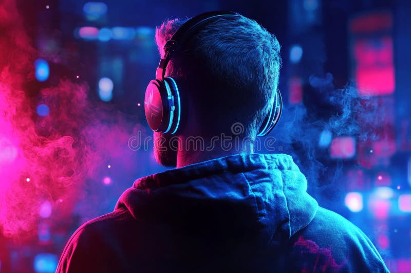 A Young Man is Completely Absorbed in a Virtual Reality Session, Using ...