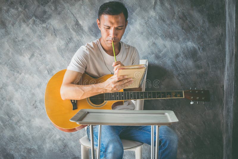 Music composing stock photo. Image of hand, adult, casual - 112682436