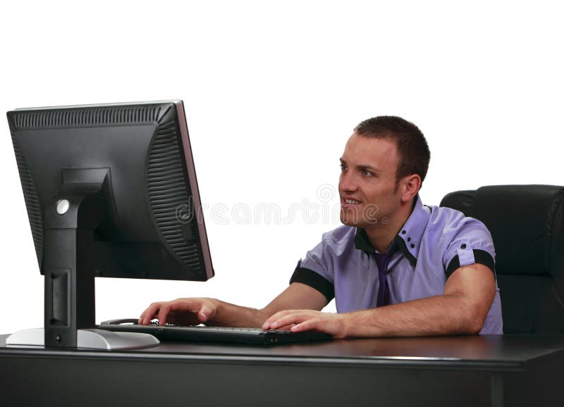 Happy Man with Computer in the Field Stock Image - Image of laptop, happy: 173441