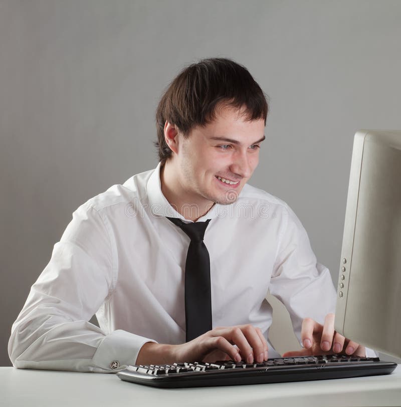 Hi-tech guy stock photo. Image of genius, young, computer - 24700382