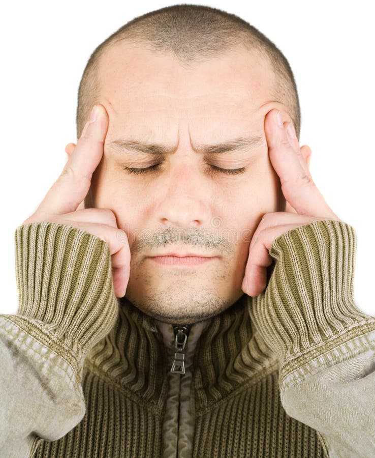 Young Man with Concentration Expression Stock Photo - Image of hands ...