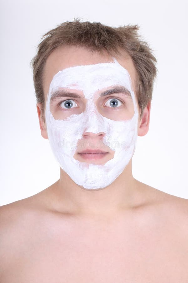 Young Man with Cosmetic Mask on His Face Stock Photo - Image of hygiene ...