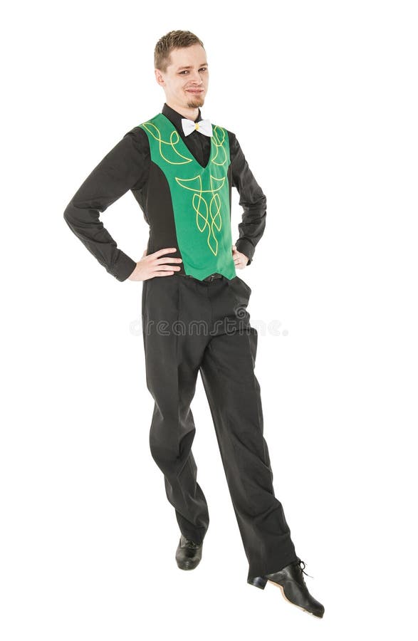 Young Man in Costume for Irish Dance Isolated Stock Photo - Image of ...