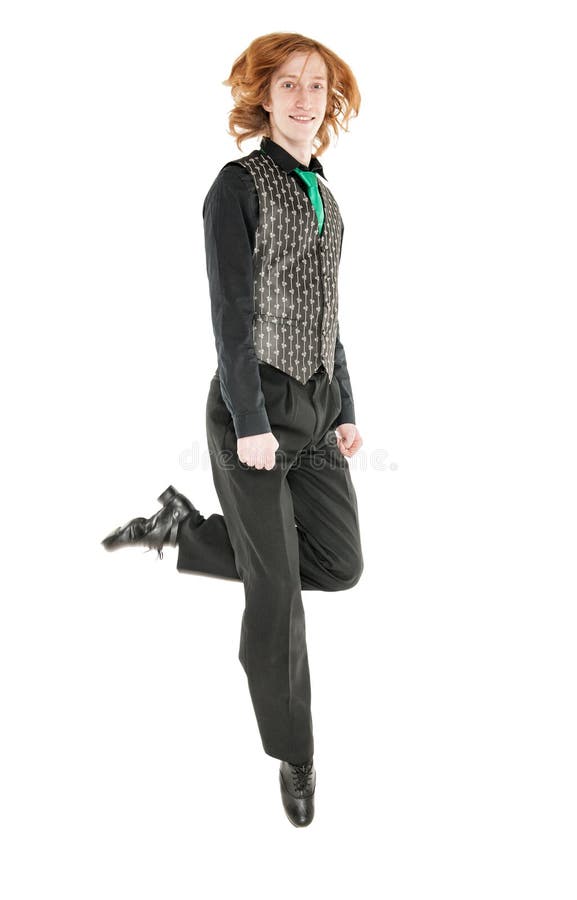 Young Man in Costume for Irish Dance Isolated Stock Photo - Image of ...