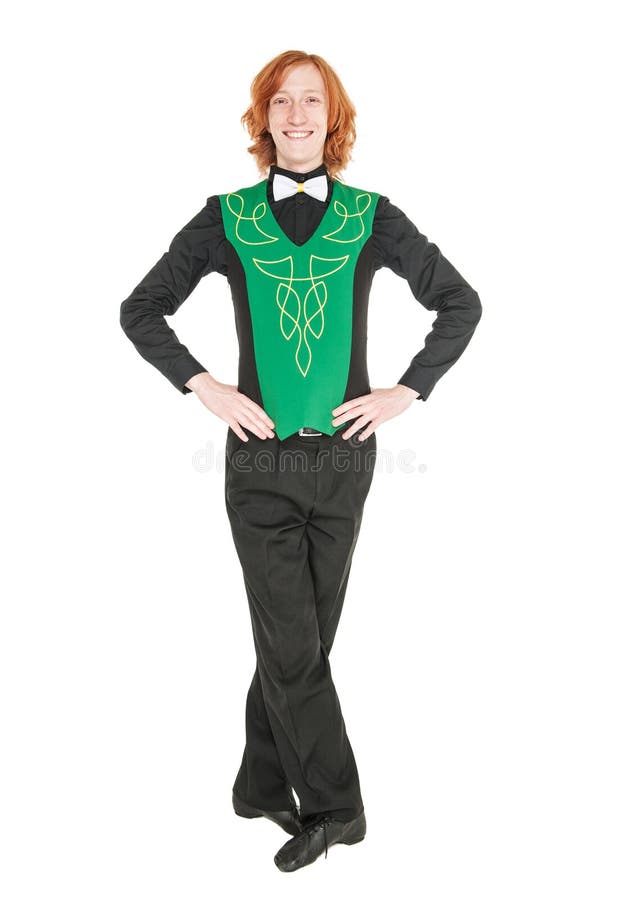 Young Man in Costume for Irish Dance Isolated Stock Image - Image of ...