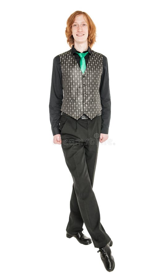 Young Man in Costume for Irish Dance Isolated Stock Photo - Image of ...