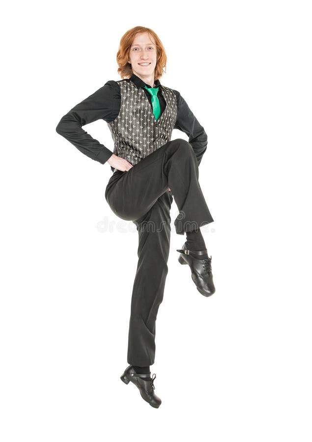 Young Man in Costume for Irish Dance Isolated Stock Photo - Image of ...