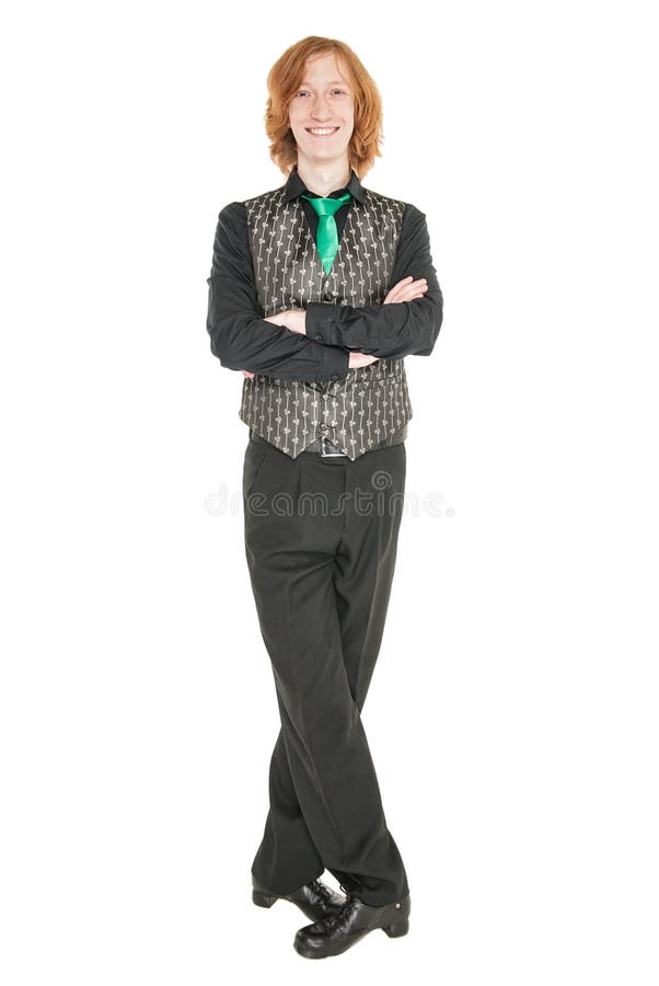 Young Man in Costume for Irish Dance Isolated Stock Image - Image of ...