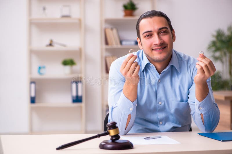 Young Man in Courthouse in Divorcing Concept Stock Image - Image of ...