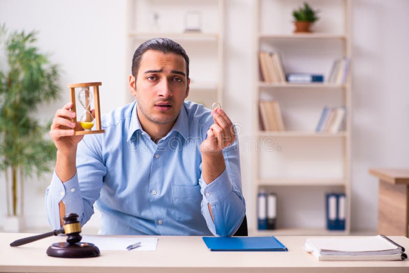 Young Man in Courthouse in Divorcing Concept Stock Image - Image of ...