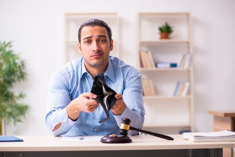 Young Man in Courthouse in Divorcing Concept Stock Image - Image of ...