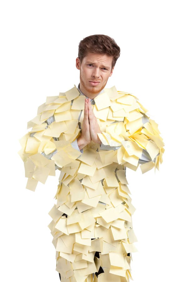 Business Man Covered With Sticky Notes Stock Photo - Image of male ...