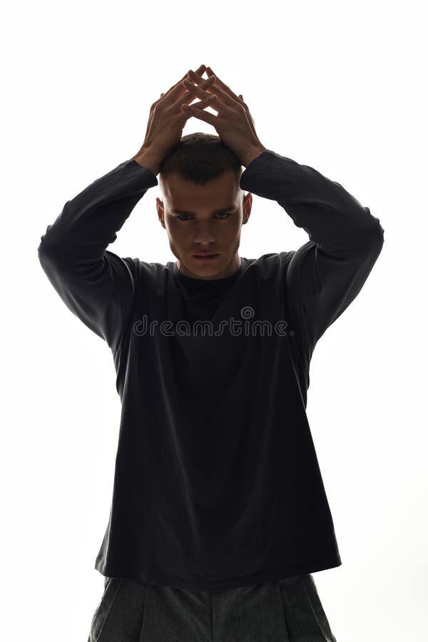 Young Man Creating a Unique Pose Stock Image - Image of creative ...