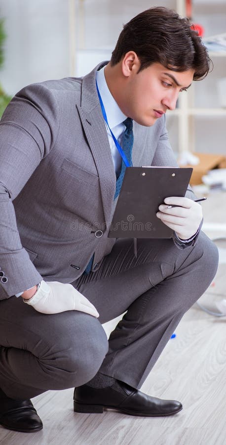 Young Man during Crime Investigation in Office Stock Photo - Image of ...