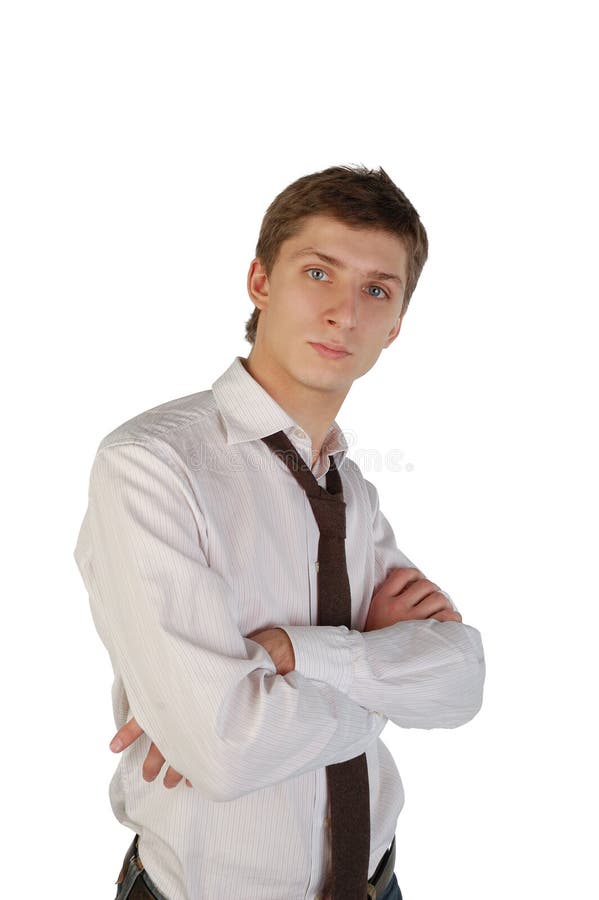 Young Man with Crossed Arms Stock Image - Image of earnest, dodge: 7971065