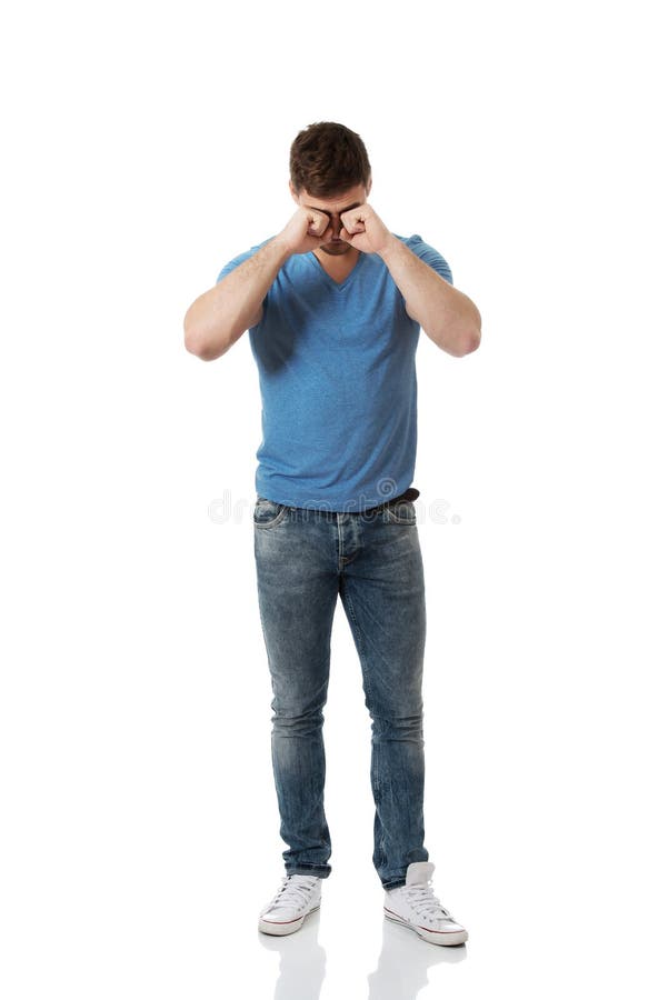 Young man crying. stock image. Image of grief, caucasian - 50077997