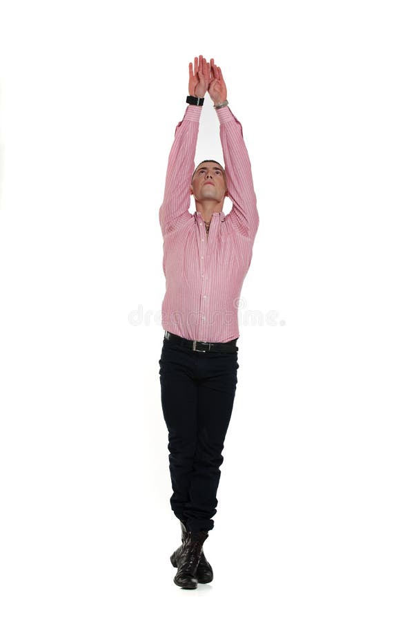 Young man dancing stock photo. Image of gesture, hand - 12983308