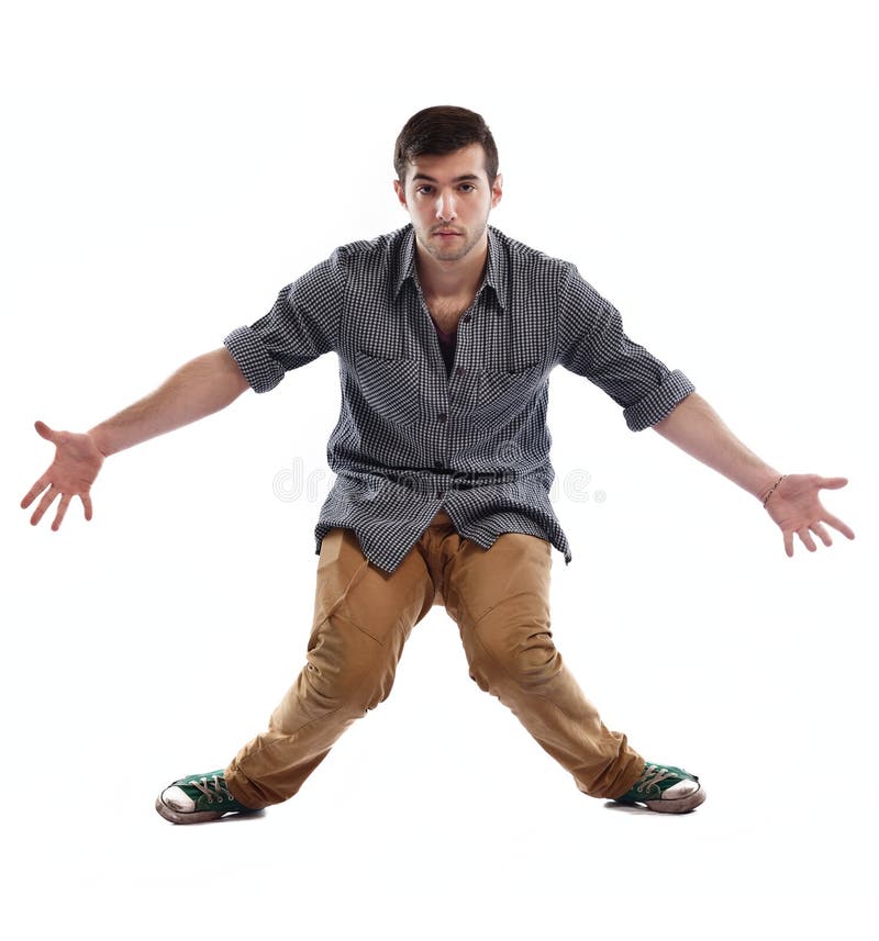 Young man dancing stock image. Image of jump, face, caucasian - 36842905