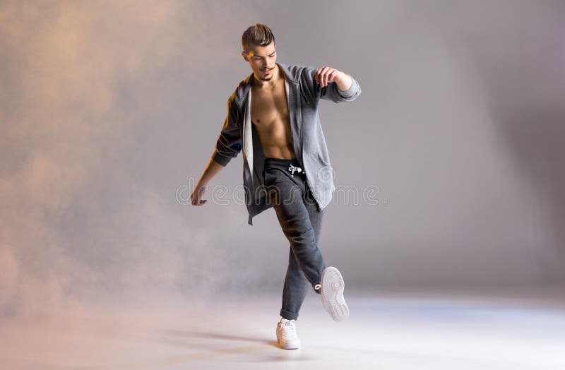 Young man dancing stock image. Image of muscular, modern - 90863449