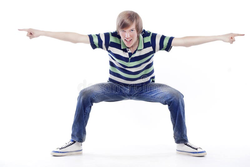 Young Man Dancing Locking or Hip-hop Stock Photo - Image of balance ...