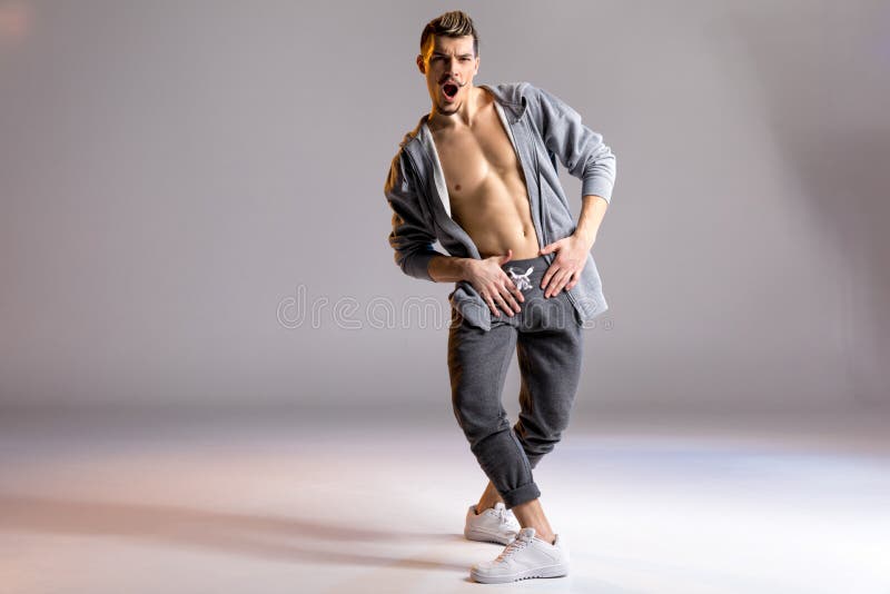 Young man dancing stock image. Image of muscular, modern - 90863449