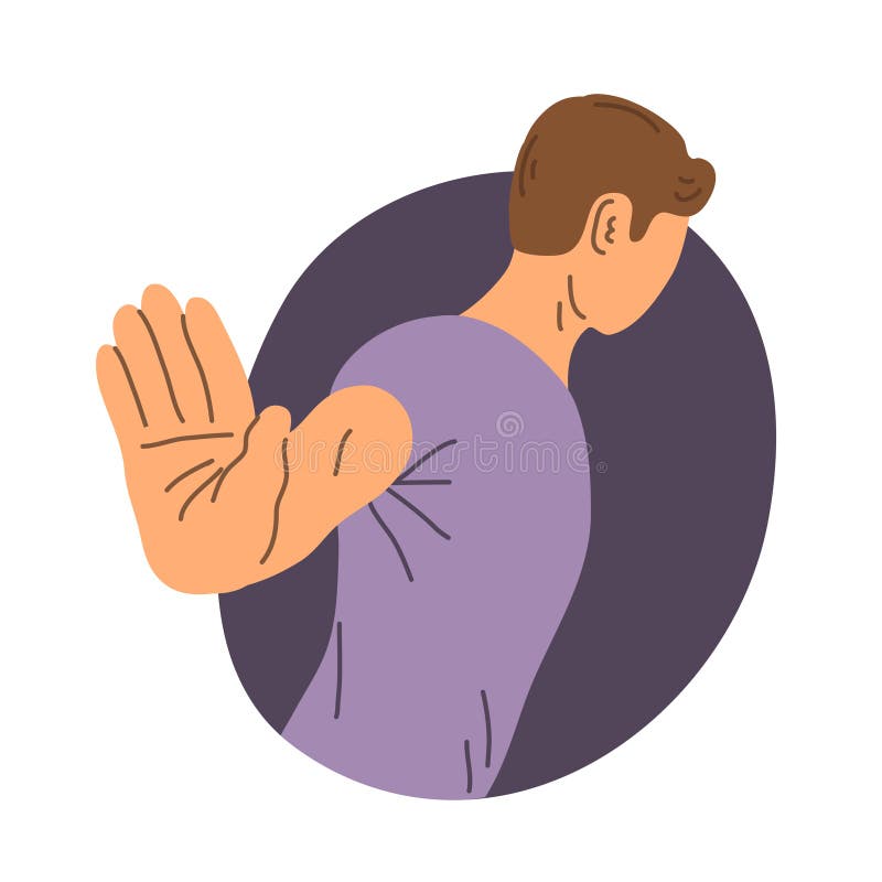 Young Man Decisively Refuses an Offer or Desire Stock Vector ...