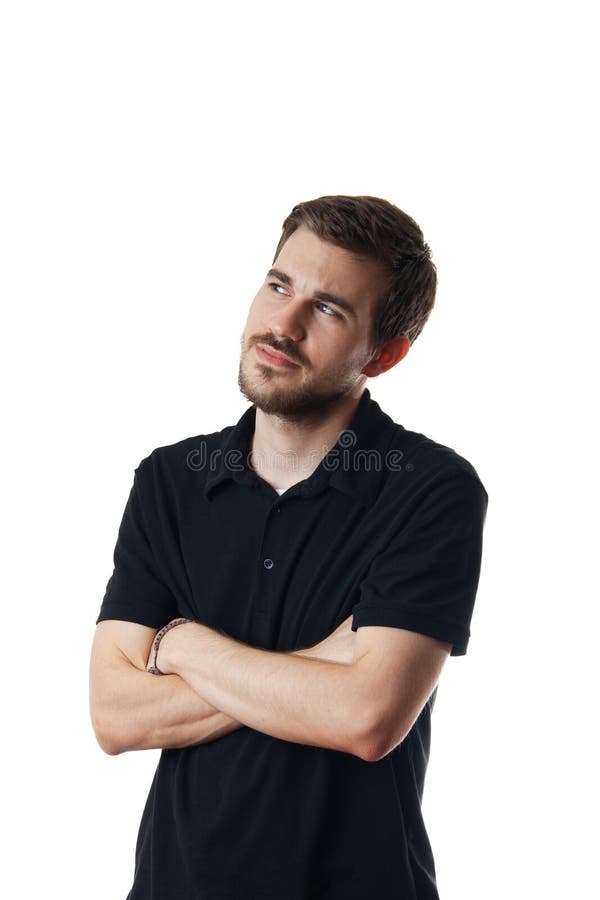 Young man deep in thought stock image. Image of thinking - 24866685