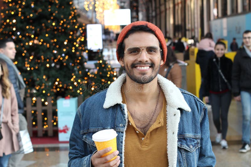 Young Man in Department Store during Christmas Season Stock Image ...