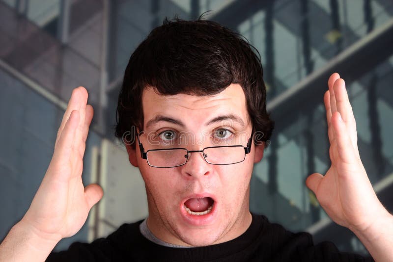 Young Man with a Distressed Look Stock Photo - Image of business ...