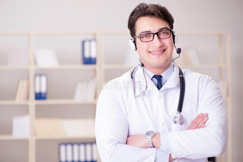 The Young Man Doctor in Medical Concept Stock Photo - Image of ...