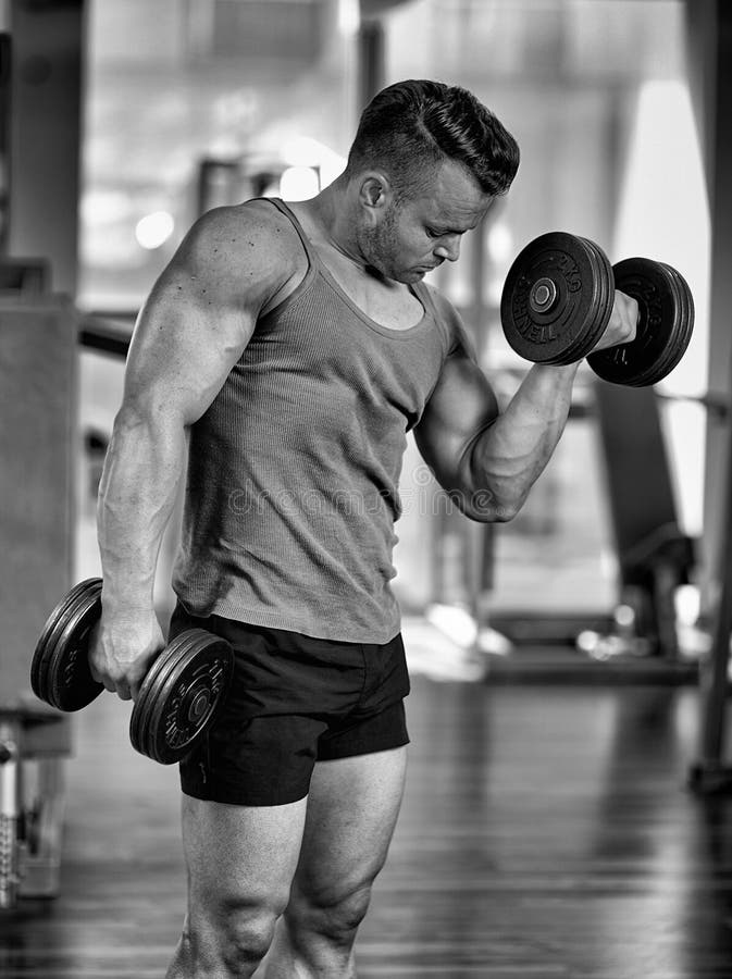 Biceps workout stock photo. Image of bodybuilding, attractive - 155749374