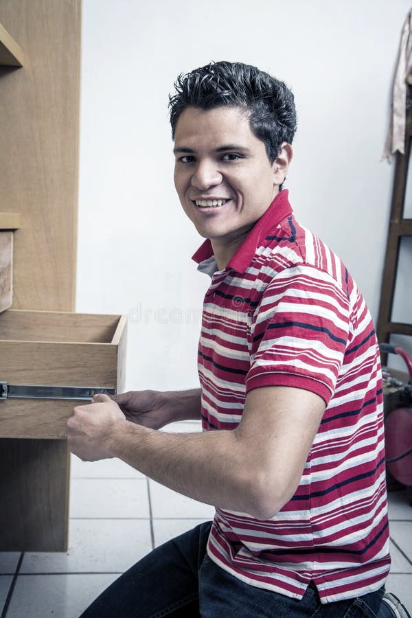 Carpenter man working stock photo. Image of built, power - 128358420