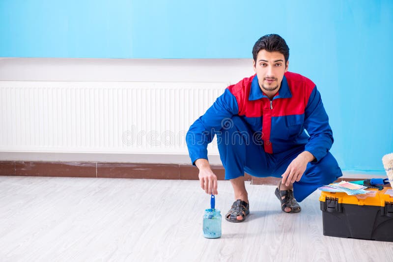 The Young Man Doing Home Renovation Stock Photo - Image of choosing ...