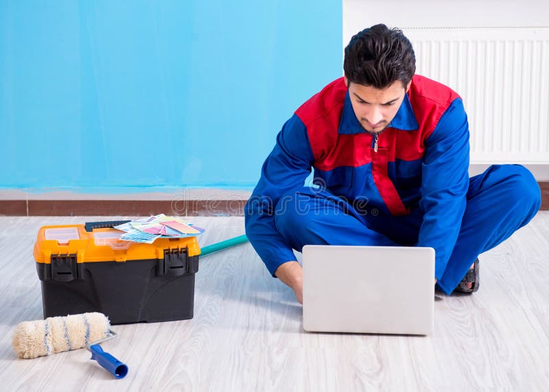 Young Man Doing Home Renovation Stock Image - Image of building, choice ...