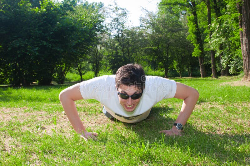 Young man sweating stock image. Image of maintenance - 18451267