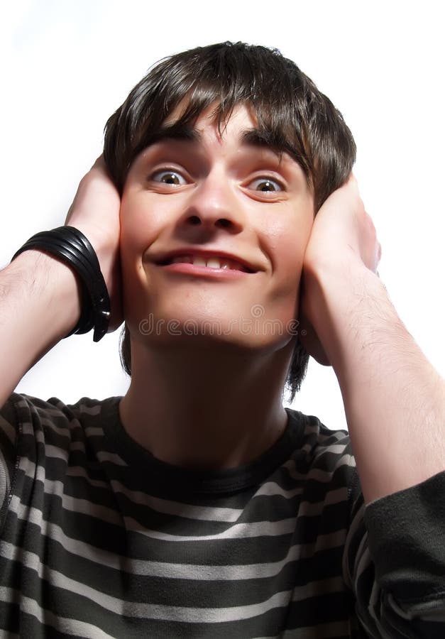 Young Man Don T Want To Listen Stock Image - Image of catching ...