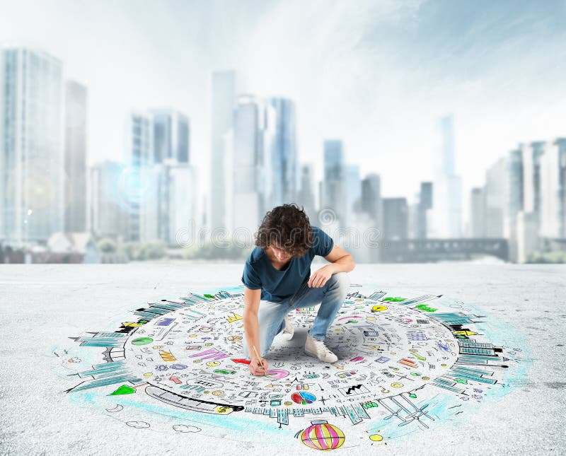 Business draws concepts stock photo. Image of media - 103165584