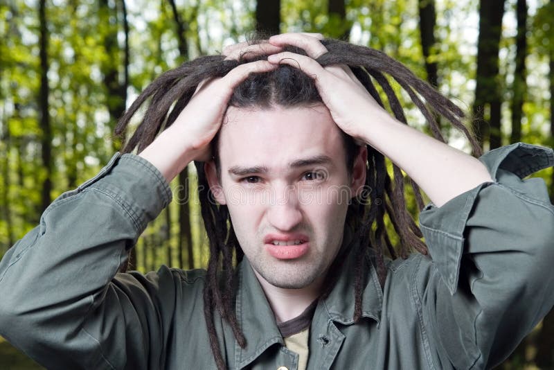 Young Man With Dreadlock Hair. Stock Image - Image of forest, caucasian ...