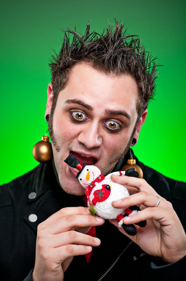 Young Man Dressed As an Emo Goth. Stock Image - Image of dark, button ...