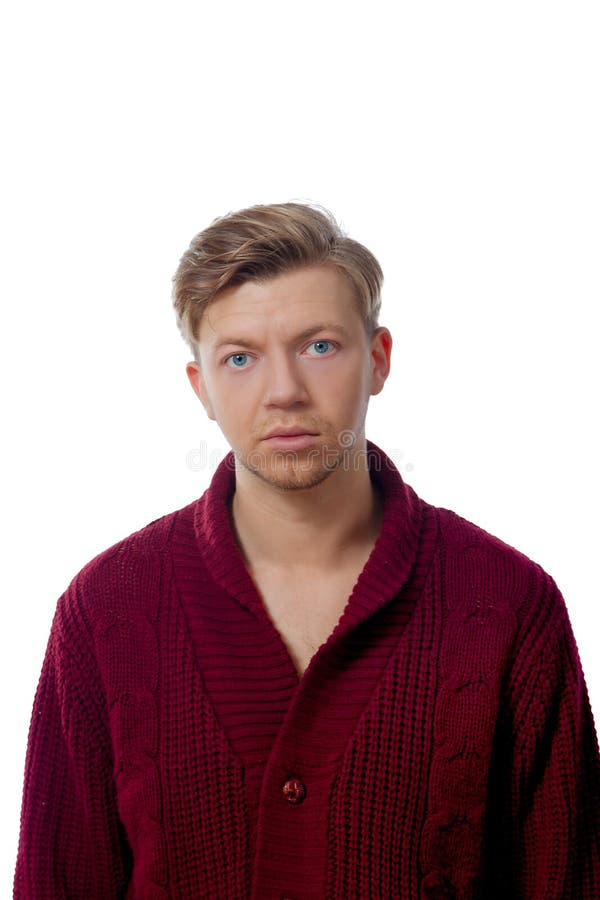 Young Man Dressed in a Maroon Sweater Stock Photo - Image of charming ...