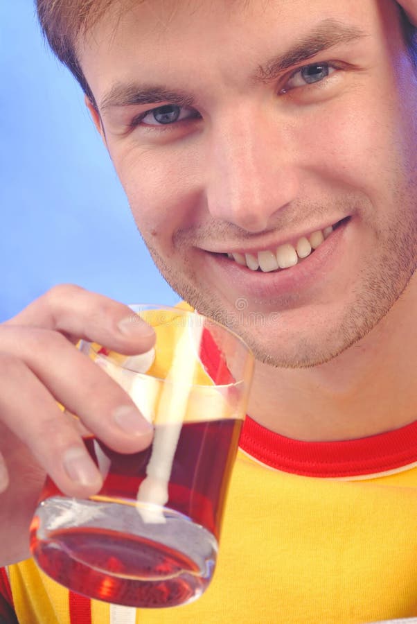 Young Man Drinking Energy Drink after a Sweaty Workout Stock Photo ...