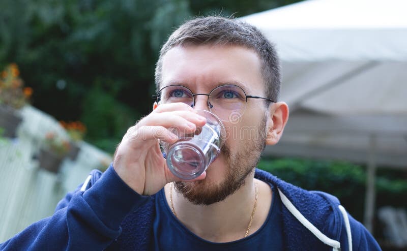 Man Drinks Water. Healthy Lifestyle Stock Image - Image of water, drink ...