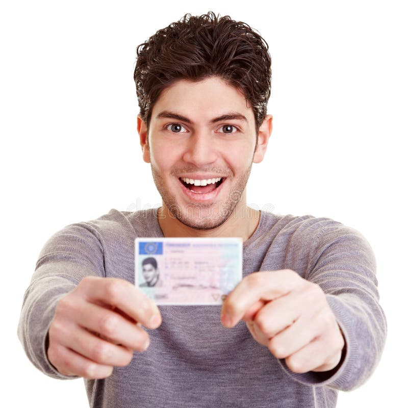 Young Man with Drivers License Stock Image - Image of independently ...